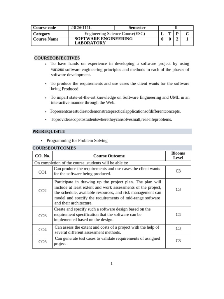 Software Engineering Lab Manual PDF | PDF | Use Case | Unified Modeling Language