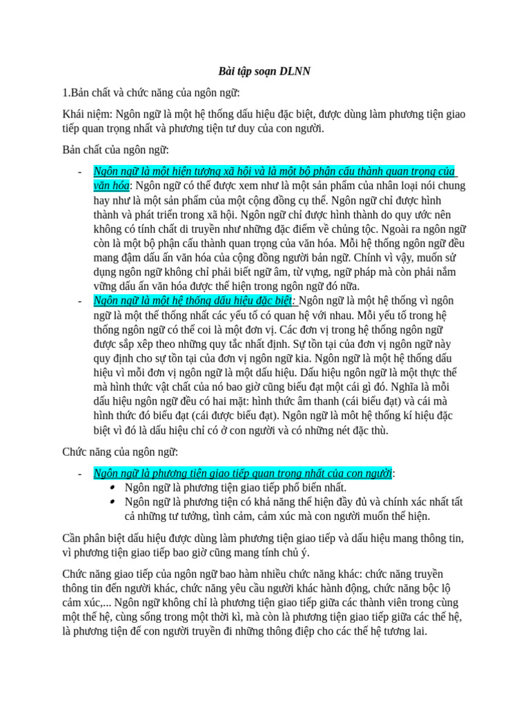 Bài tập soạn DLNN | PDF