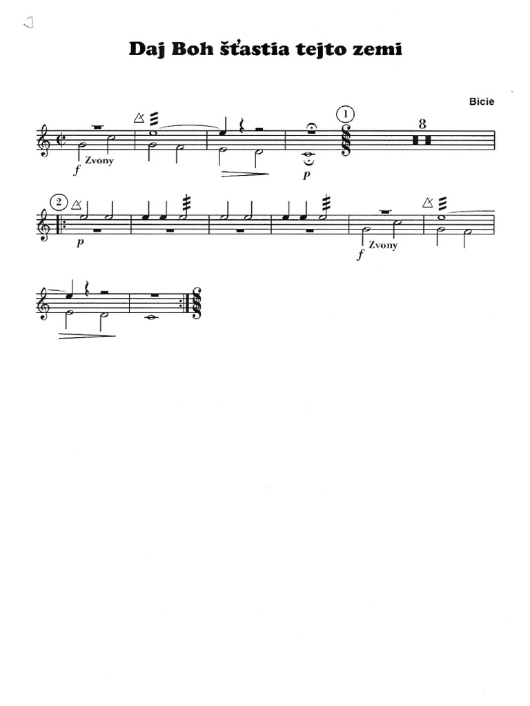 Daj Boh Šťastia Tejto Zemi Bicie | PDF