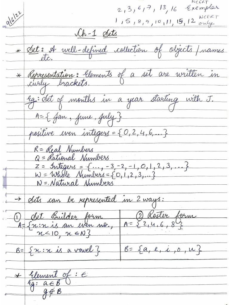 Maths Notes Class 11 | PDF