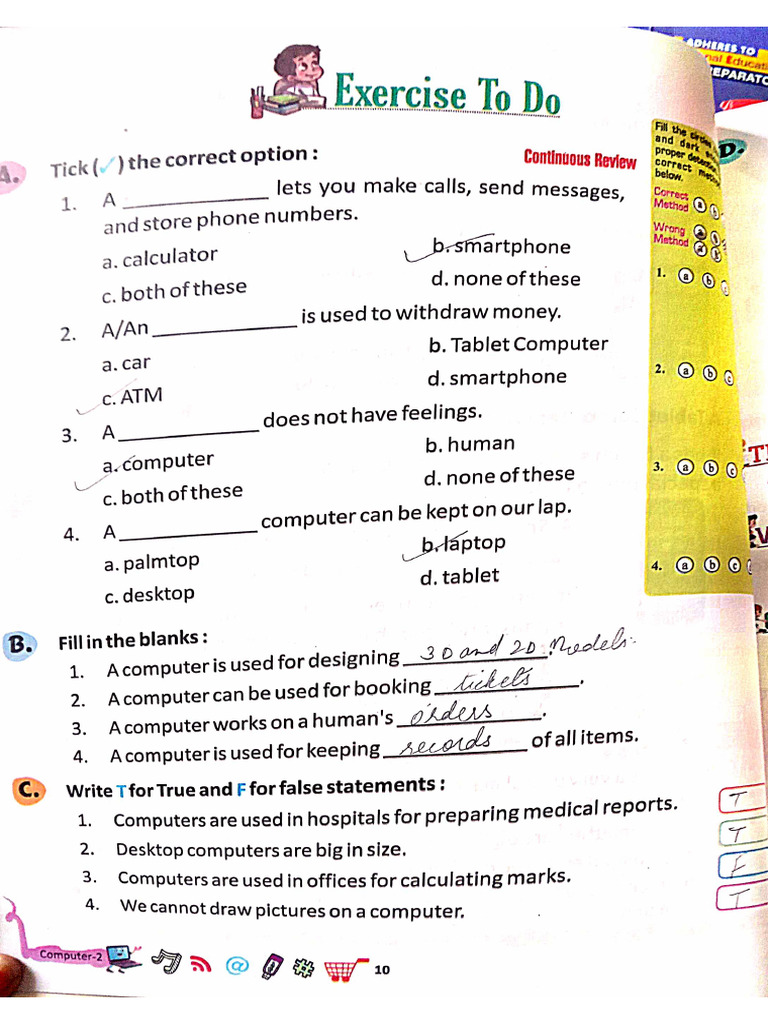 Computer Ch-1 Exercise Fill in Book | PDF