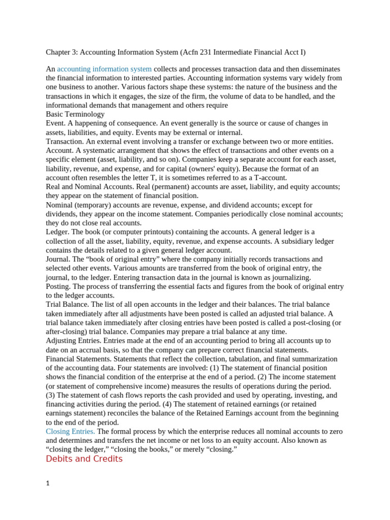 Chapter 3 Accounting System | PDF | Debits And Credits | Deferral