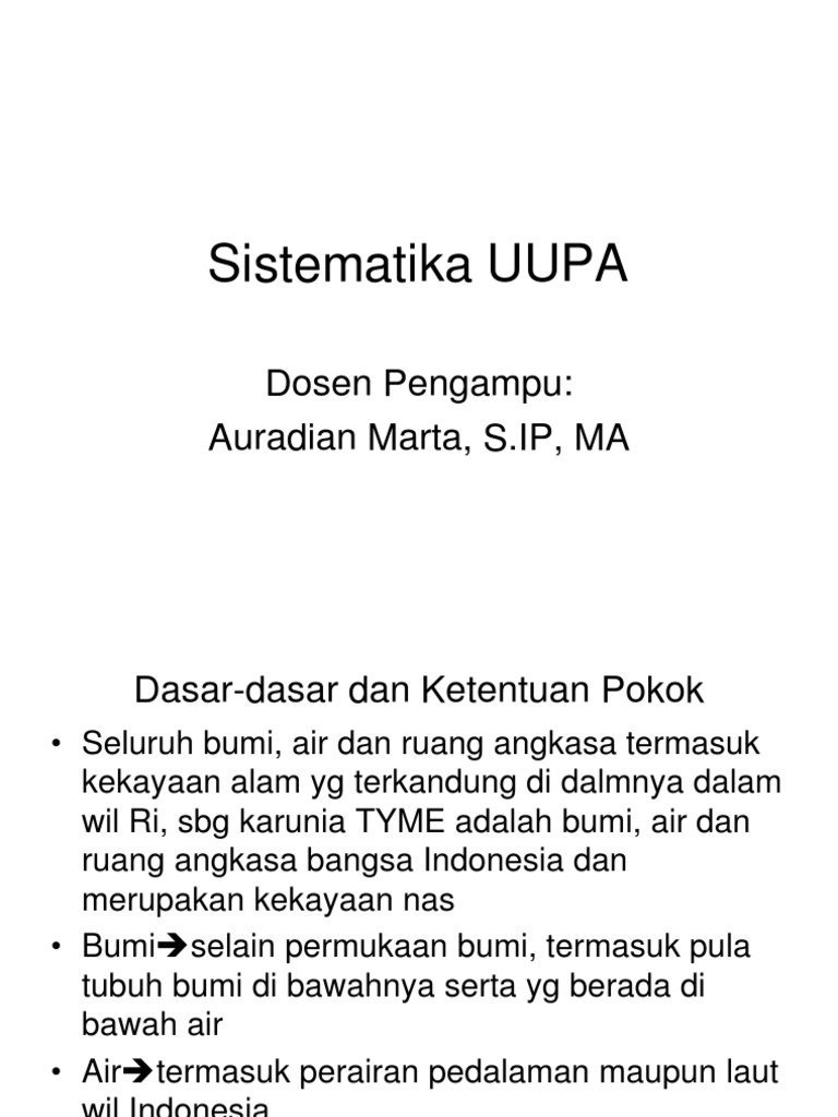 Sistematika UUPA | PDF