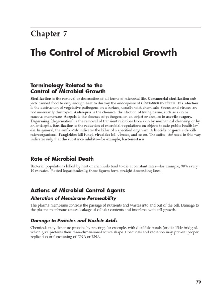 Microbial Growth Control Methods | PDF | Disinfectant | Sterilization ...