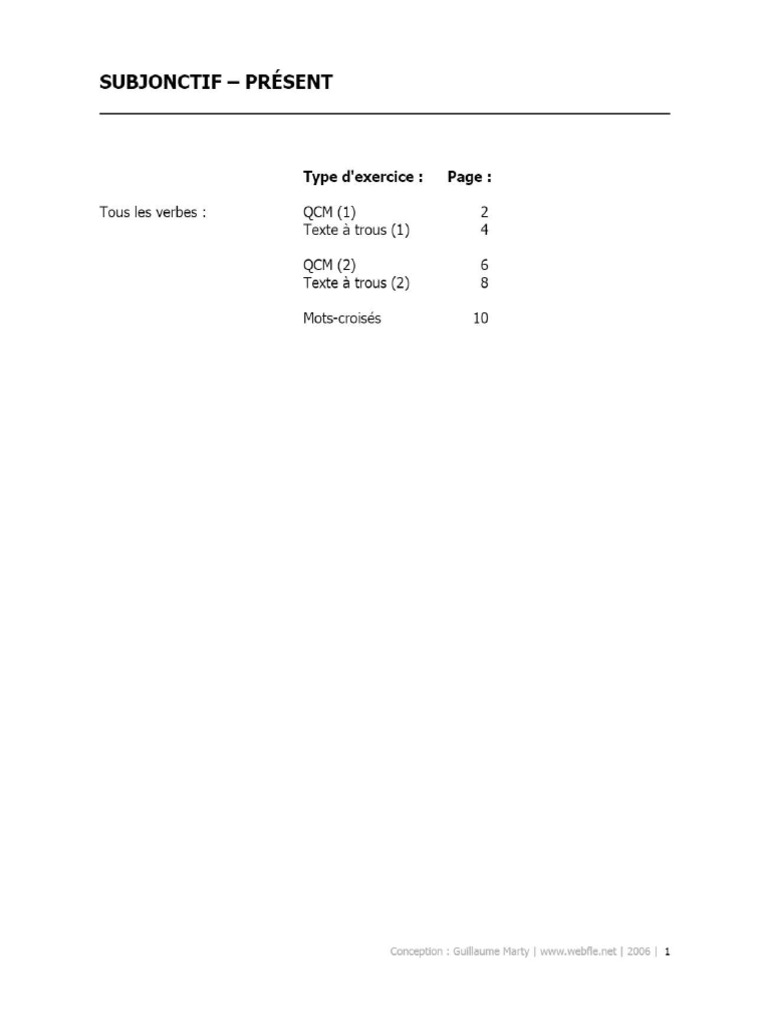 Subjonctif Exercices Corrigé | PDF