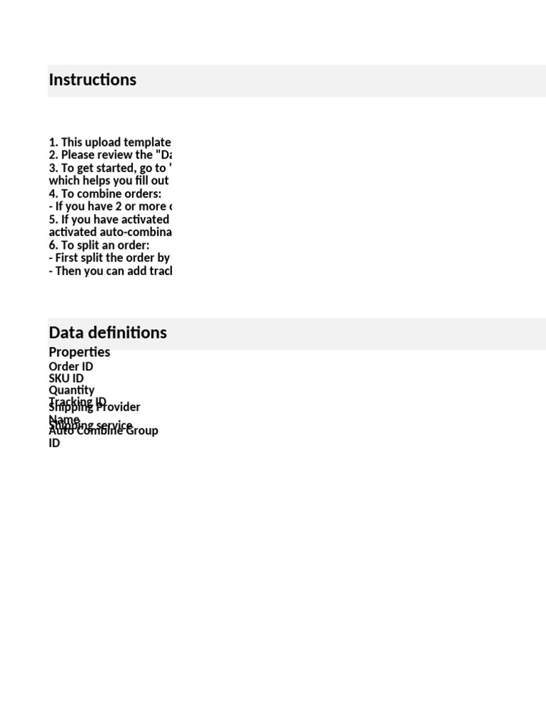 Shipping Information Upload Template | PDF | Computer Programming ...