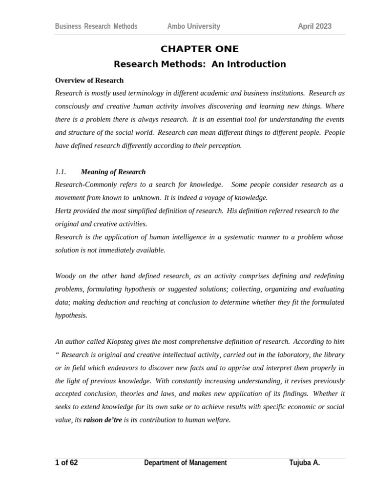 Business Research Methods Overview | PDF | Methodology | Hypothesis