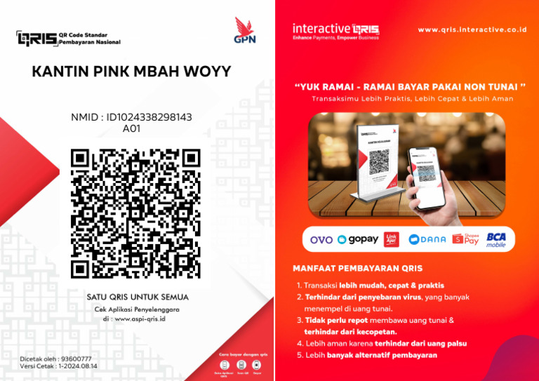 QRIS Statis KANTIN PINK MBAH WOYY - 2025525175150 | PDF