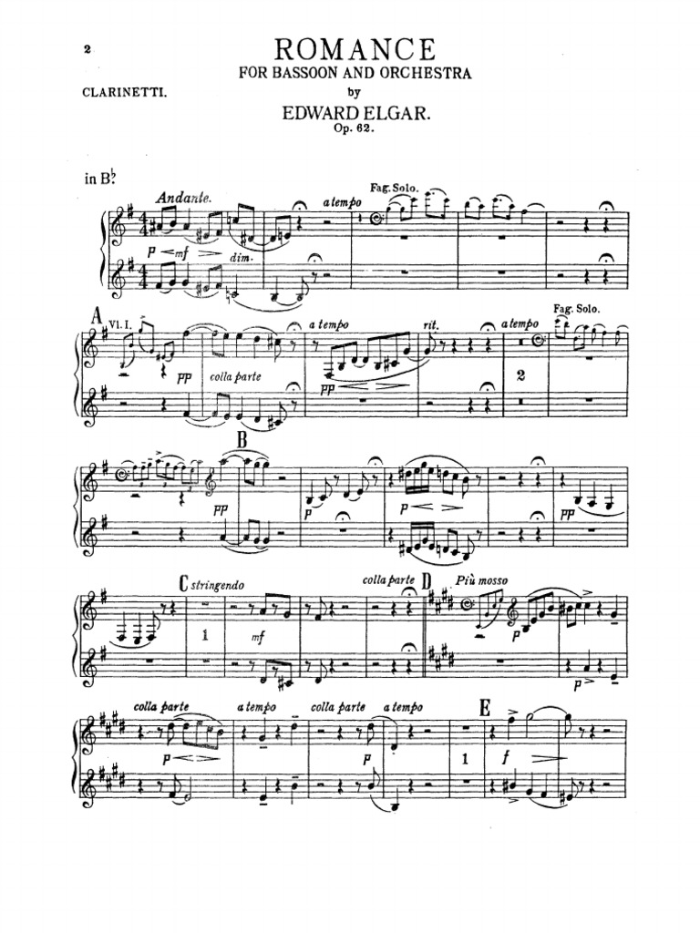 Romans Elgar Klarnet I II | PDF