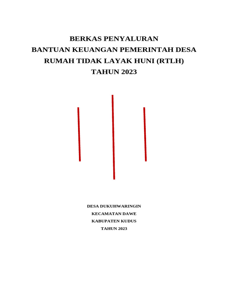 RTLH Format Berkas Permohonan Penyaluran TH 2023 SK 3 | PDF