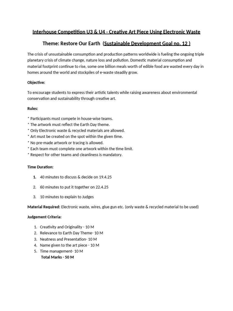 Earth Day 2025 Activity For U3 & U4 | PDF