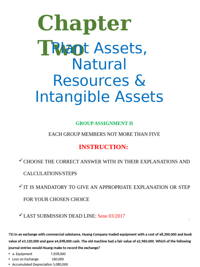 Plant Assets, Natural Resources & Intangible Assets | PDF ...