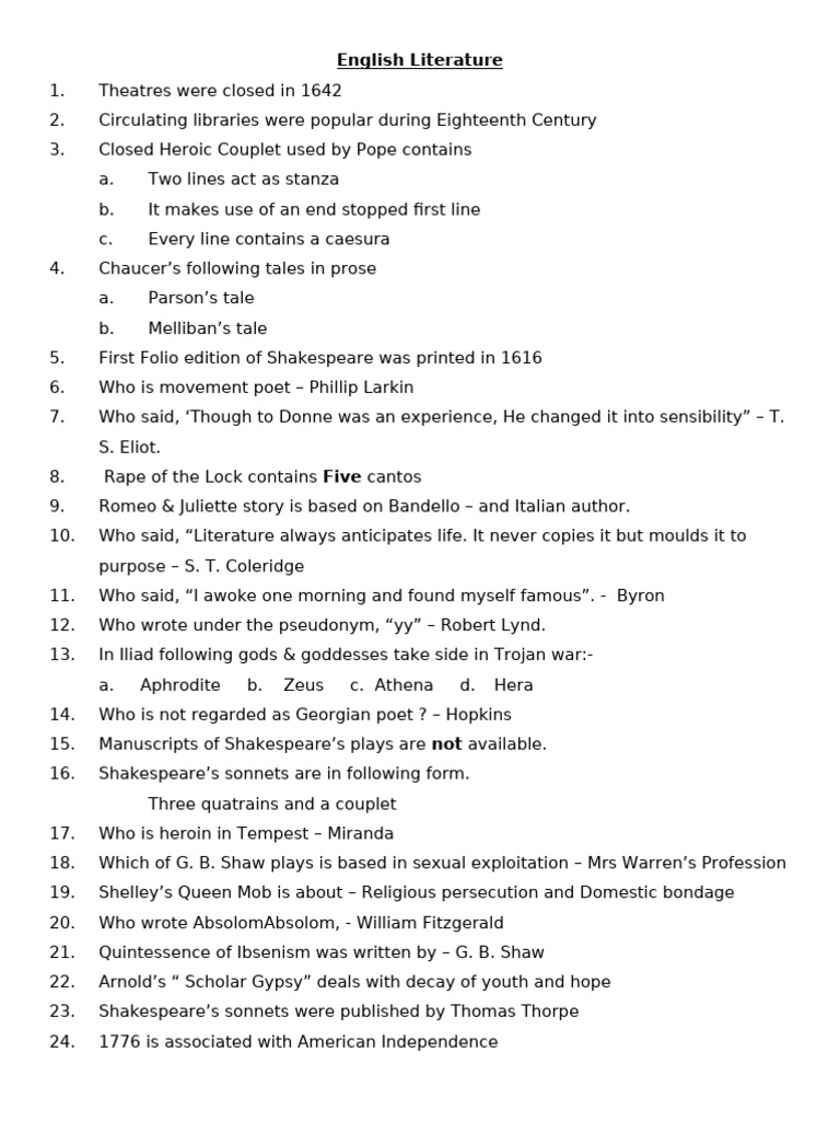 Key Concepts in English Literature | PDF | English Literature ...