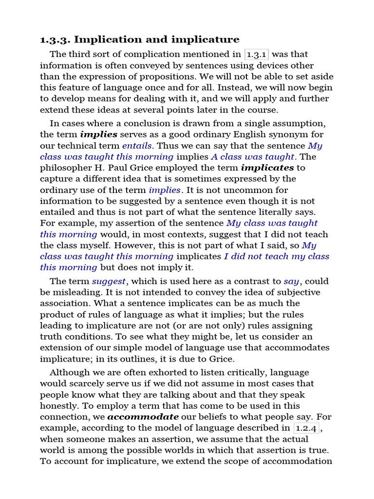 Implication and Implicature | PDF | Semiotics | Logic