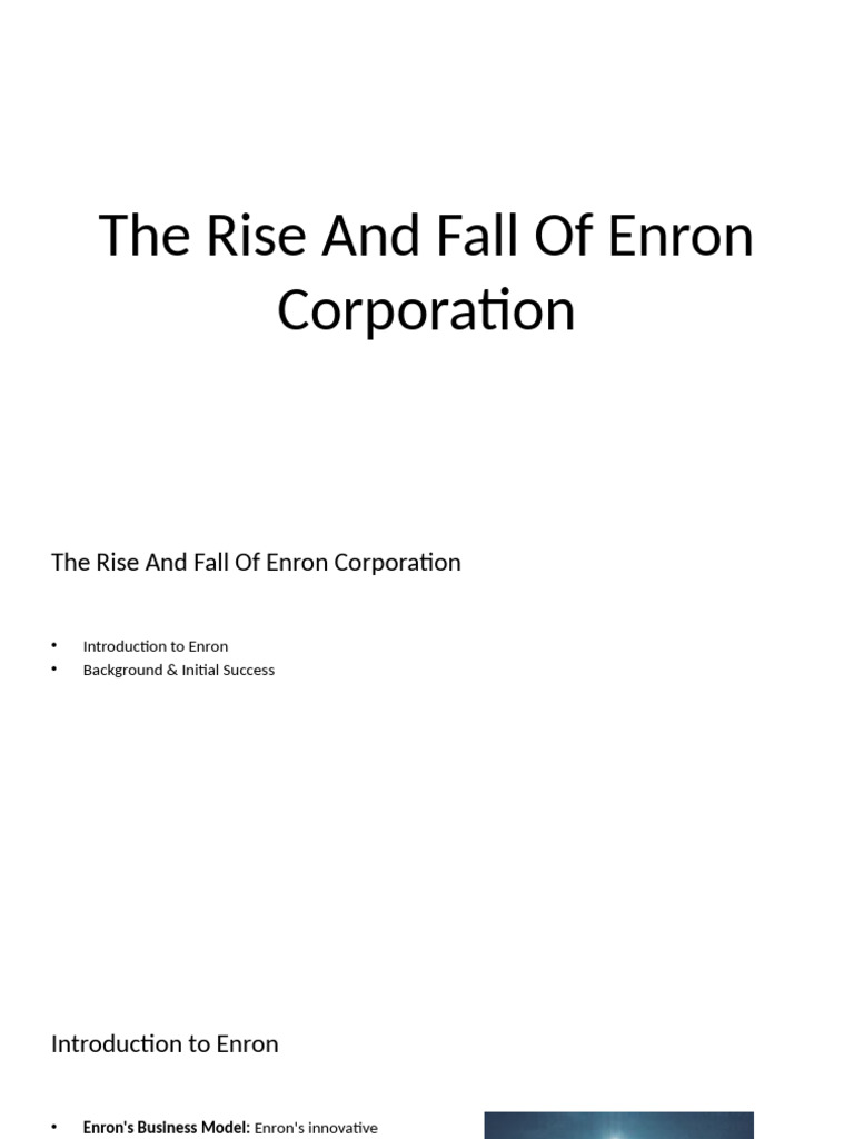 The Rise and Fall of Enron Corporation | PDF