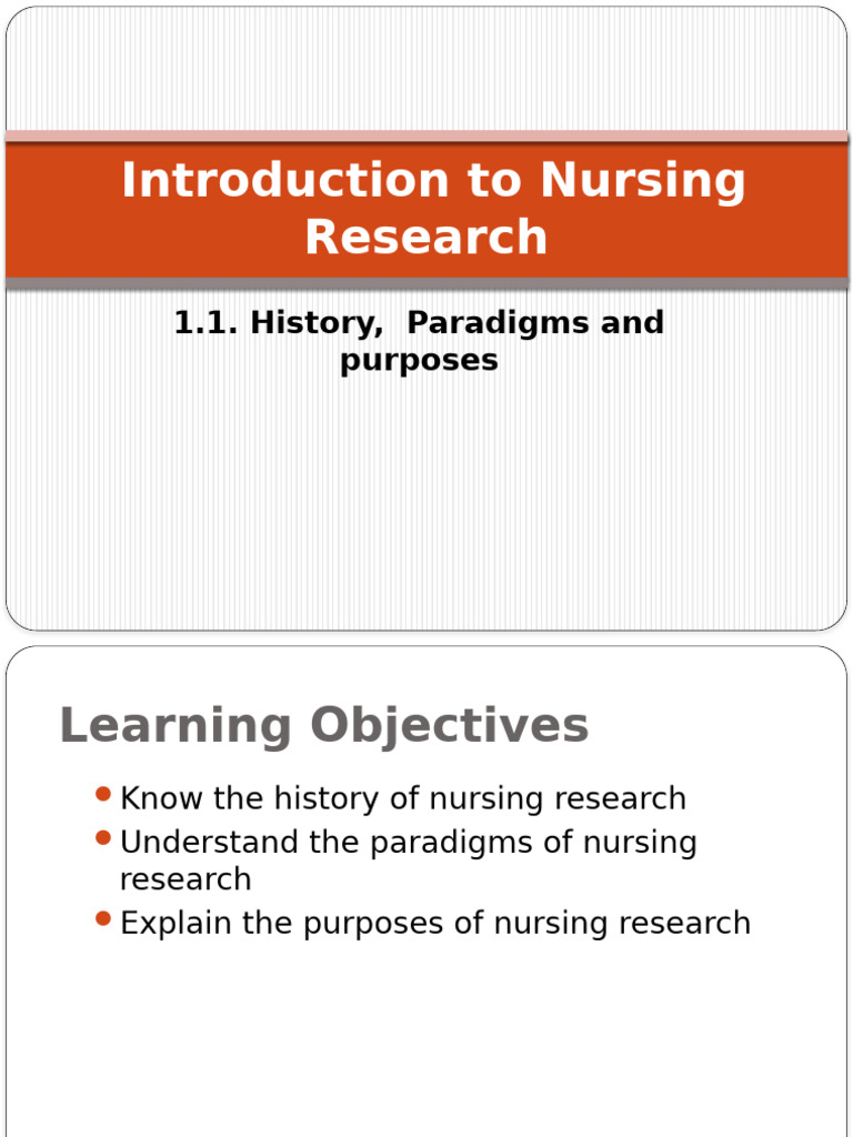 1 - History, Paradigms and Purposes | PDF | Nursing | Positivism