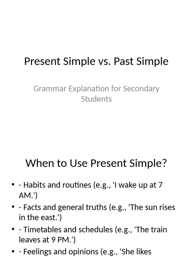 Present Vs Past Simple | PDF