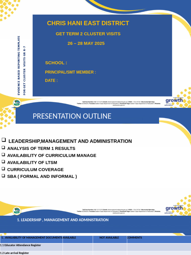 Reporting Template For Get Schools Term 2 2025-1 | PDF | Learning ...