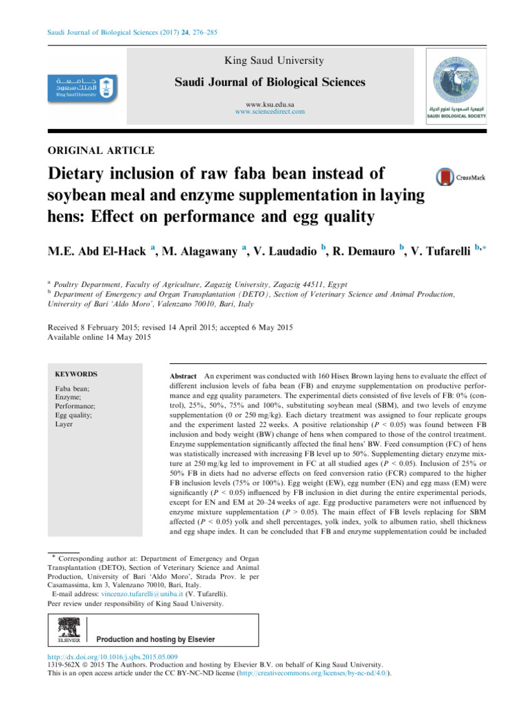 Dietary Inclusion of Raw Faba Bean Instead of Soybean Me - 2017 - Saudi ...