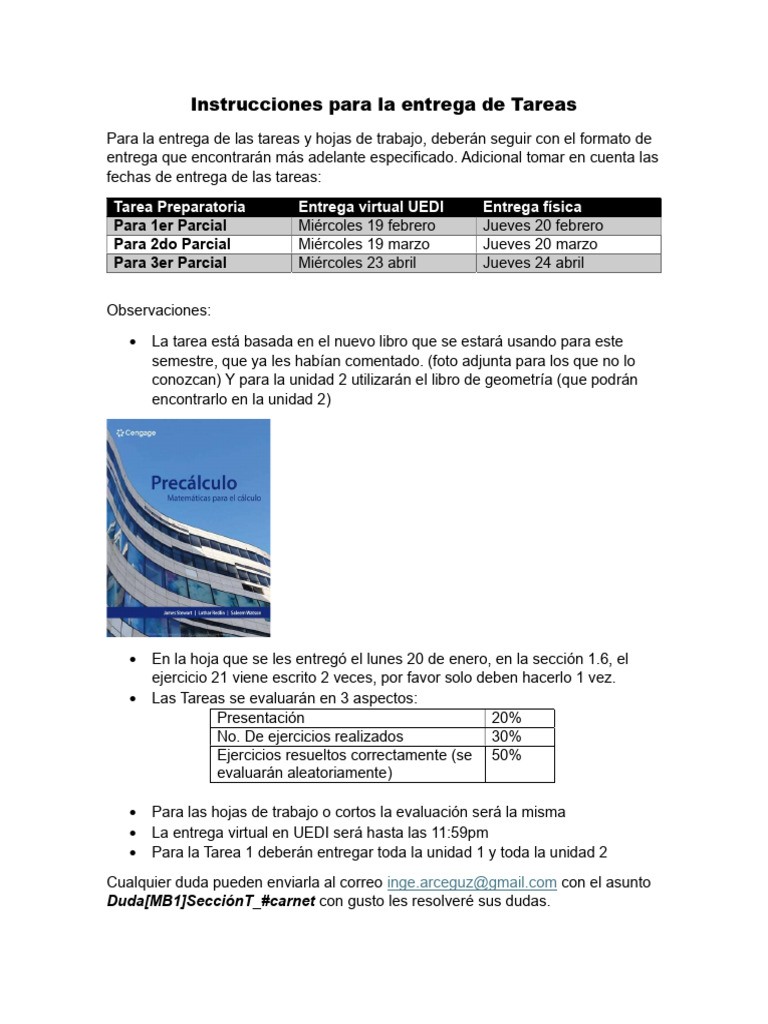 Instrucciones para La Entrega de Tareas | PDF