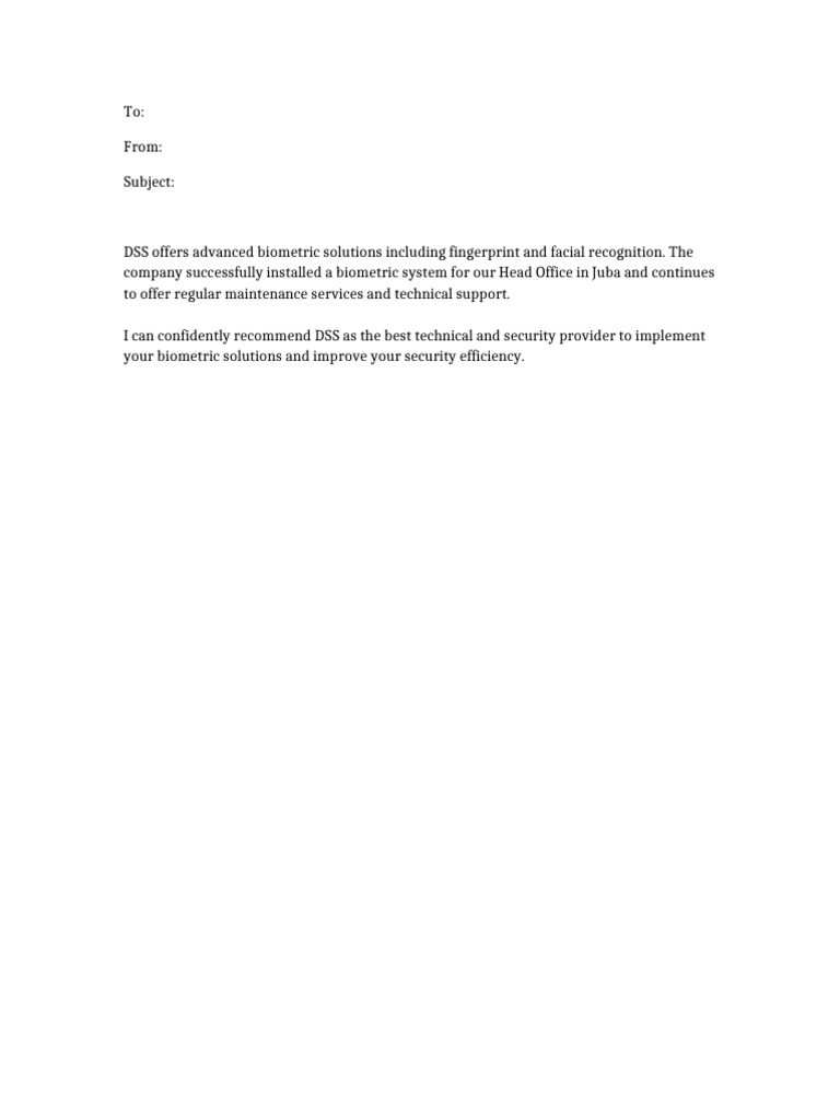 DSS Recommendation Letter | PDF