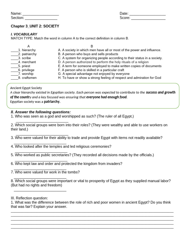 Activity Unit 2 and Unit 3 | PDF | Ancient Egypt