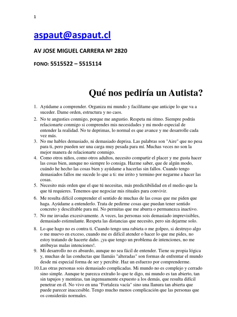 Asput Ustismo | PDF | Autismo | Síndrome de Asperger
