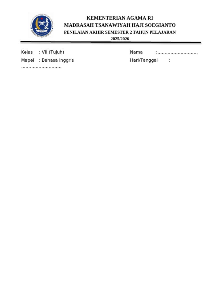 Kop Soal Mts | PDF