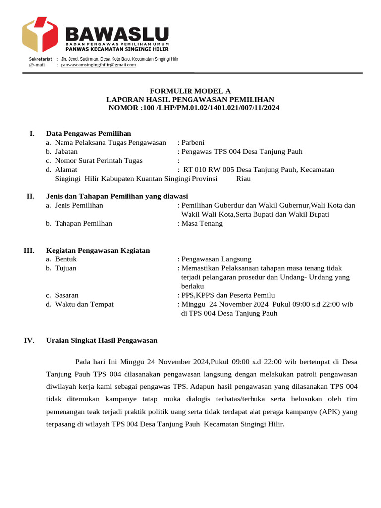 1.Conto Formulir Model a Masa Tenan | PDF