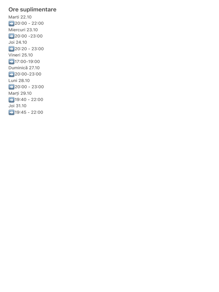 Ore Suplimentare | PDF