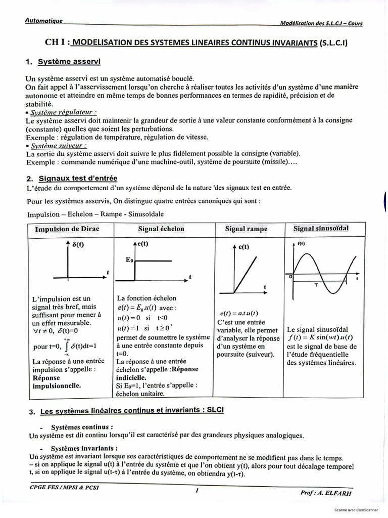 Asservissement Si | PDF