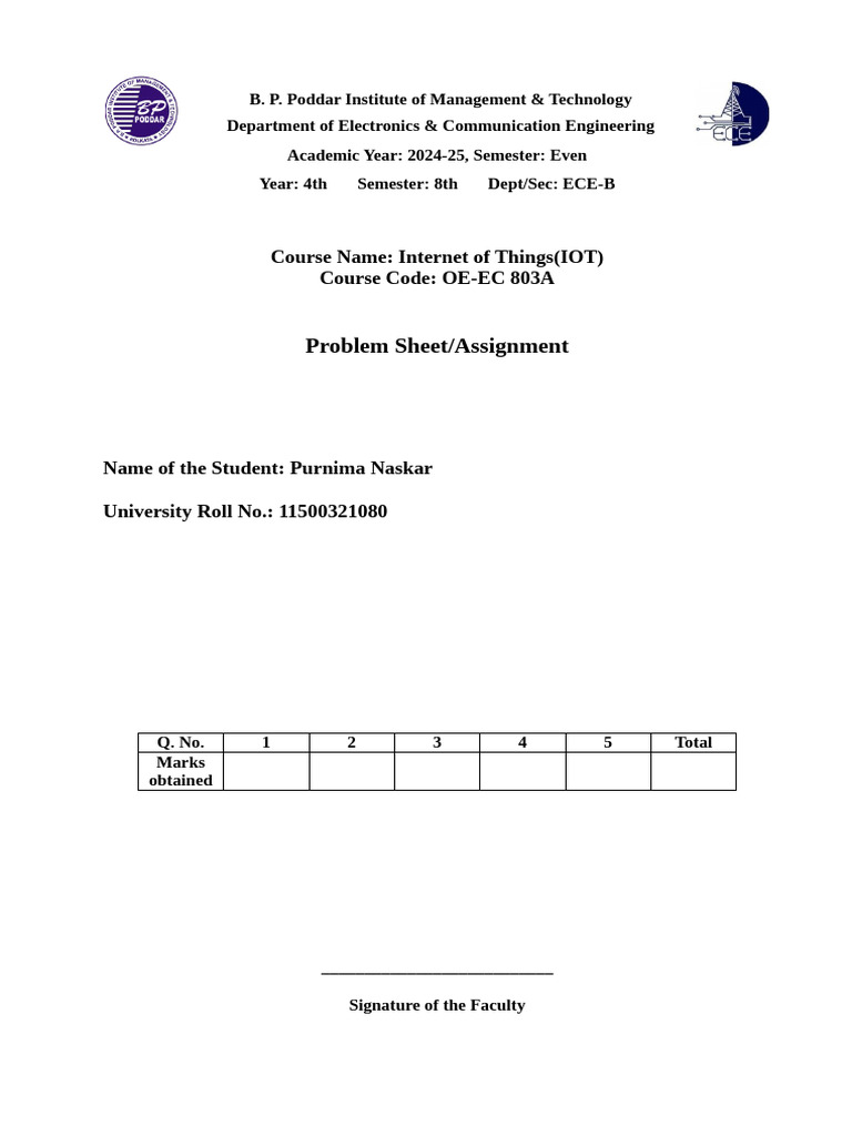 Front Page_Assignment_PE-EC802C | PDF