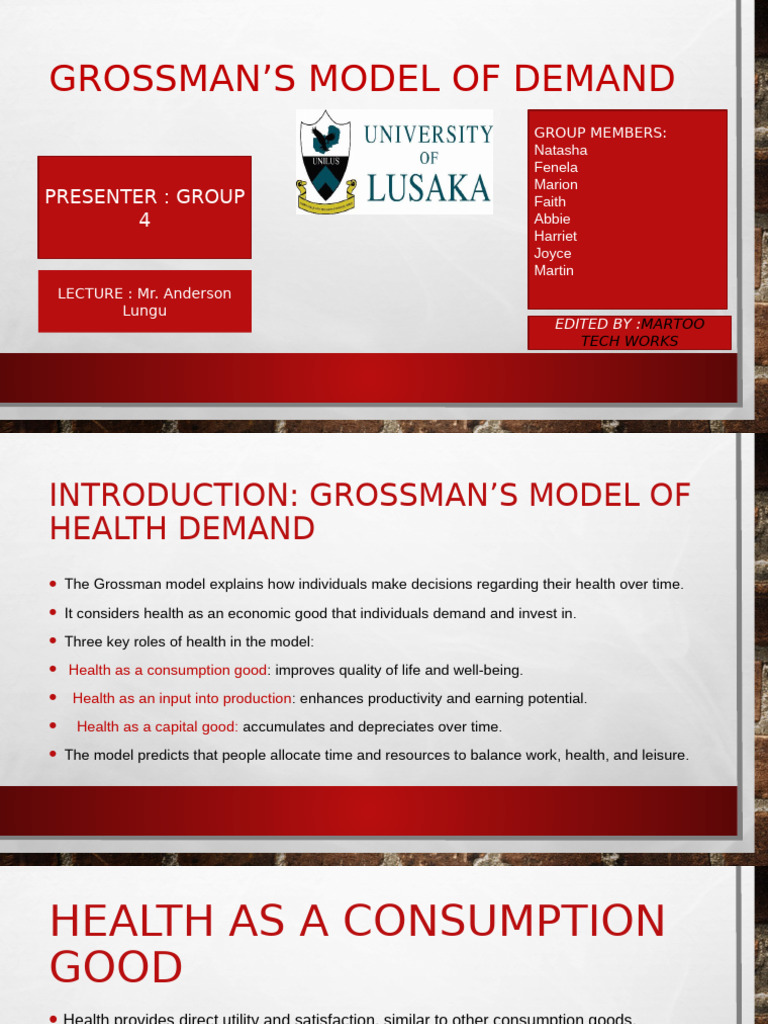 Grossman Model Presentation | PDF | Labour Economics | Economies