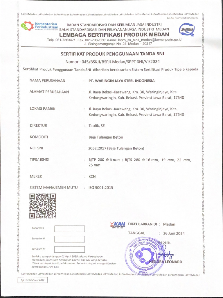 SPPT Sni KCN - Waringin | PDF