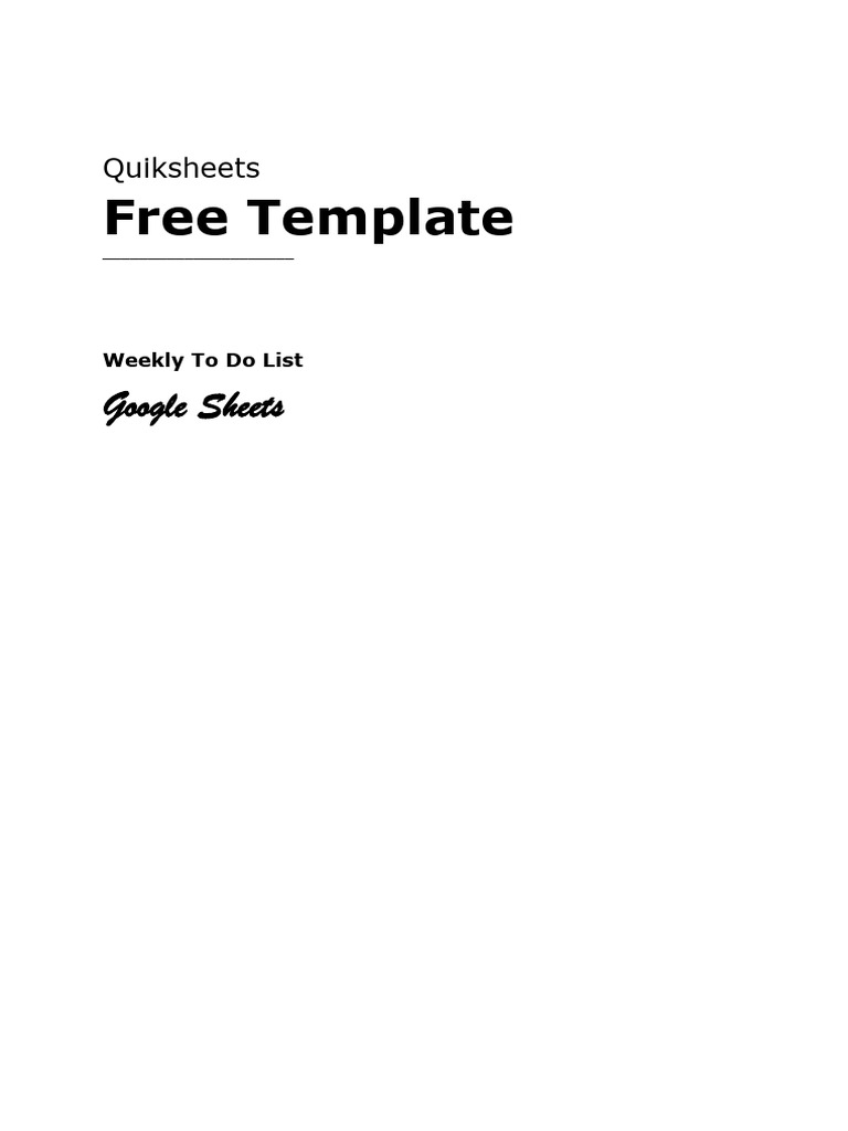 Quiksheets Free Template Google Sheets | PDF | Spreadsheet | Computing