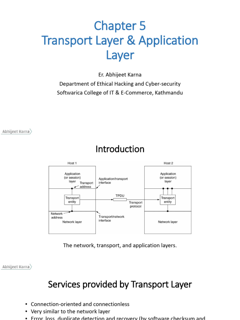 Chapter 5 Transport Layer & Application Layer | PDF | Transmission Control Protocol | Port ...