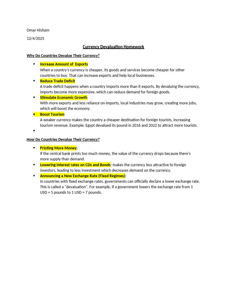 Economics Currency Devaluation | PDF