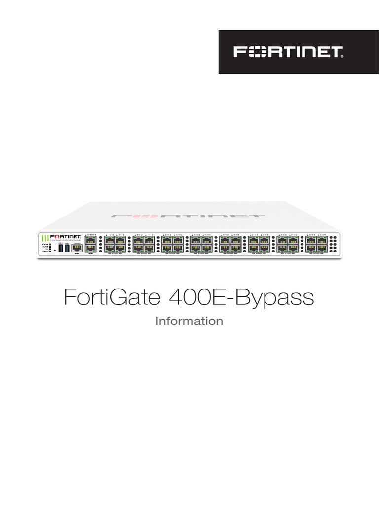 FortiGate 400E BYPASS QSG Supplement | PDF | Software | Computing