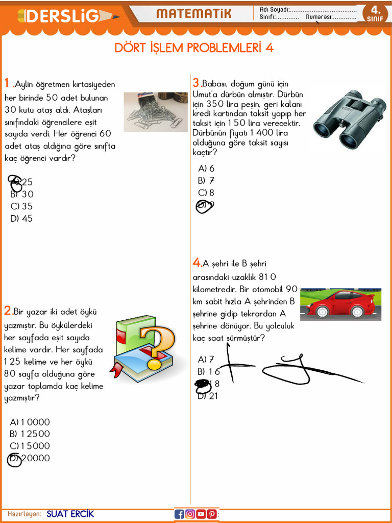 Dort Islem Problemleri 4 | PDF