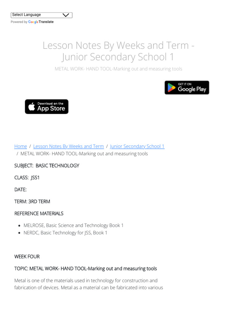 Https Lessonotes - Com v1 Junior-Secondary-School-1 Lesson-Notes | PDF ...