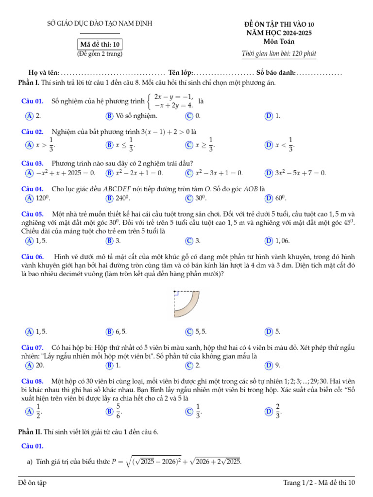 Toán 9 Chung LHP-9 | PDF