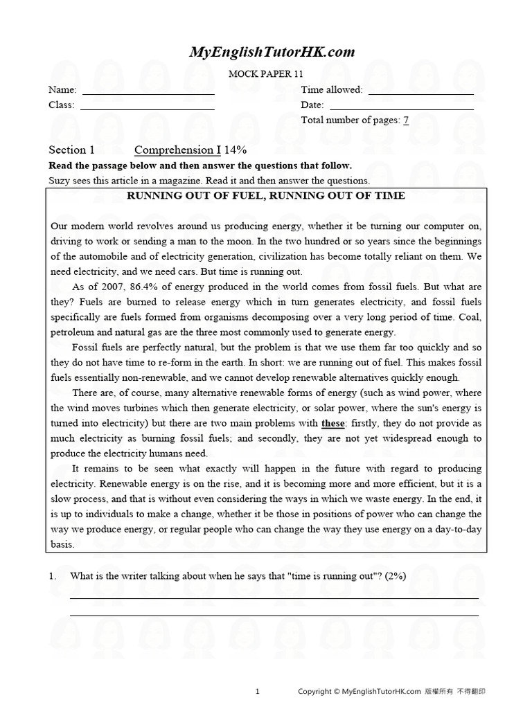 Level 5 Mock Paper 11 18674655 | PDF | Fuels | Electricity Generation