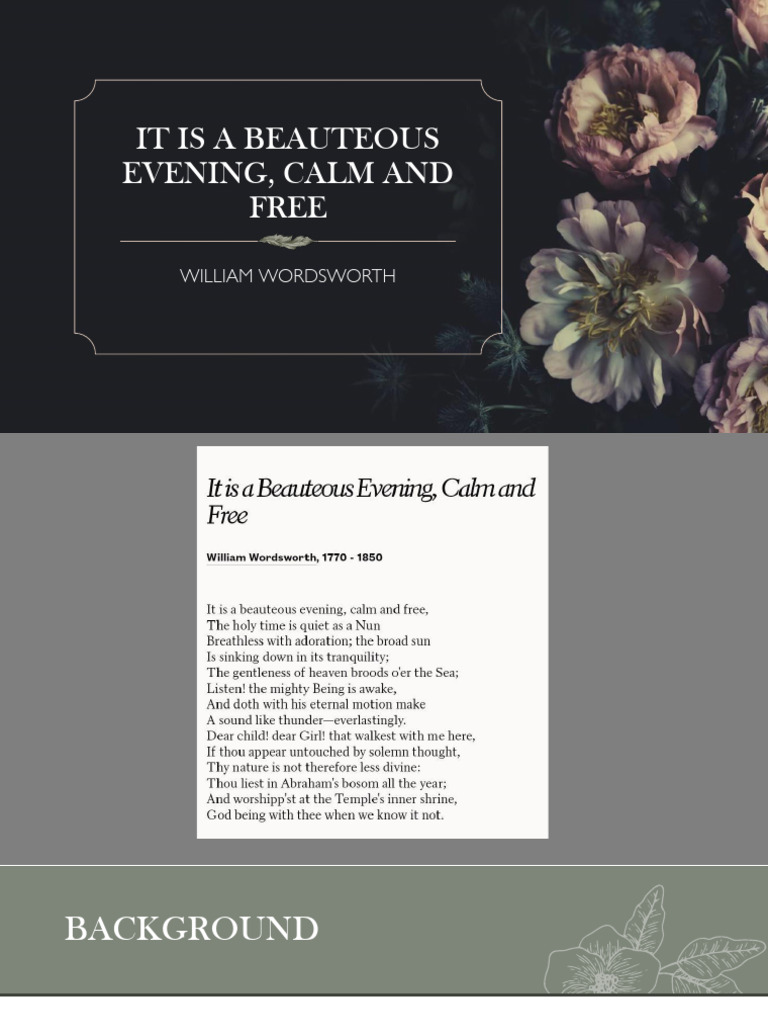 Wordsworth's Evening: Nature and Faith | PDF | Religious Belief And ...