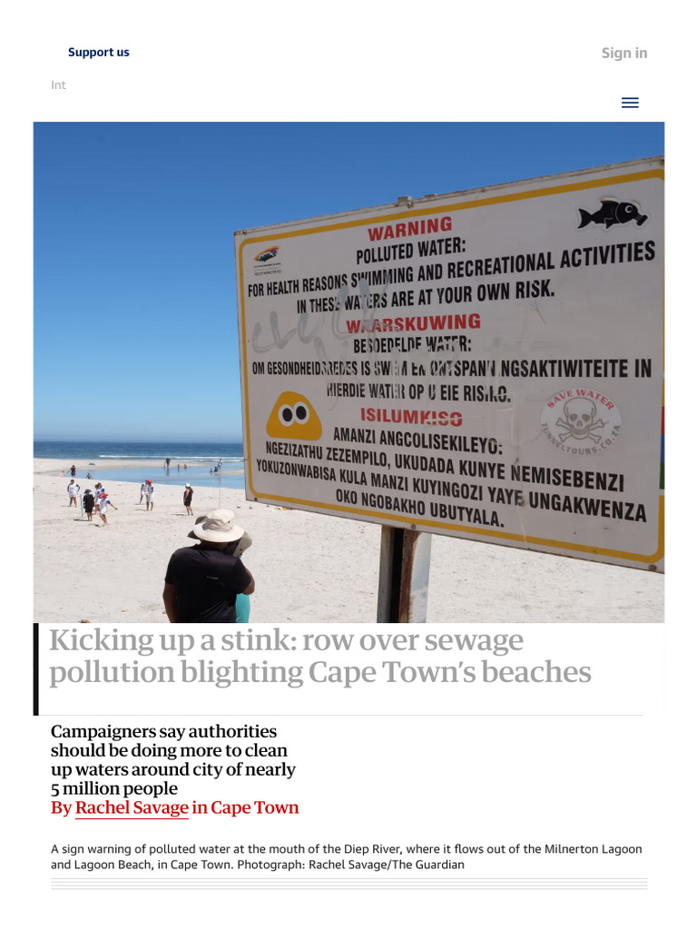 Kicking Up A Stink - Row Over Sewage Pollution Blighting Cape Town's ...