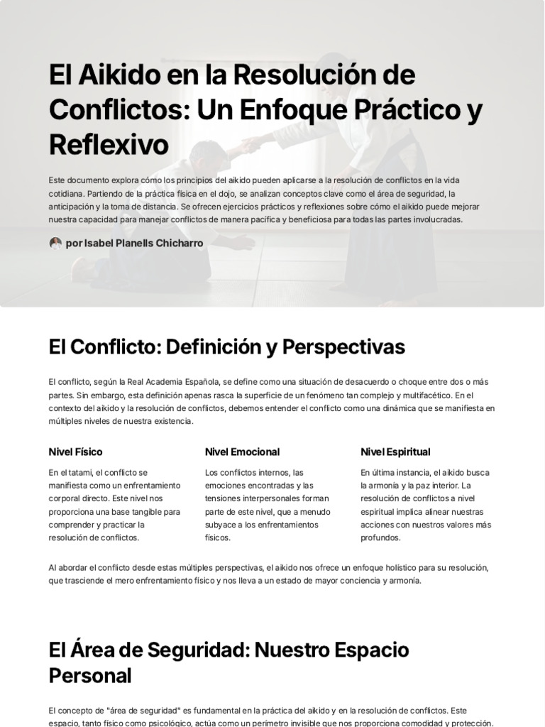 El Aikido en La Resolucion de Conflictos Un Enfoque Practico y ...