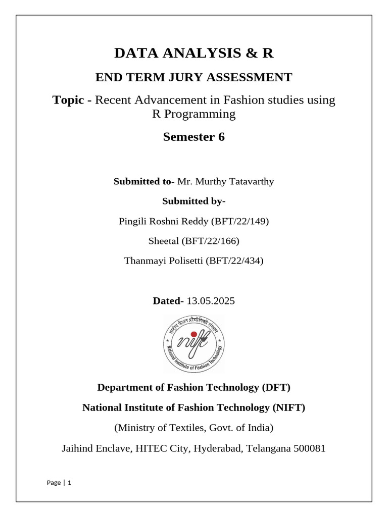 Advancements in Fashion Data Analysis with R | PDF | Data Analysis | R ...