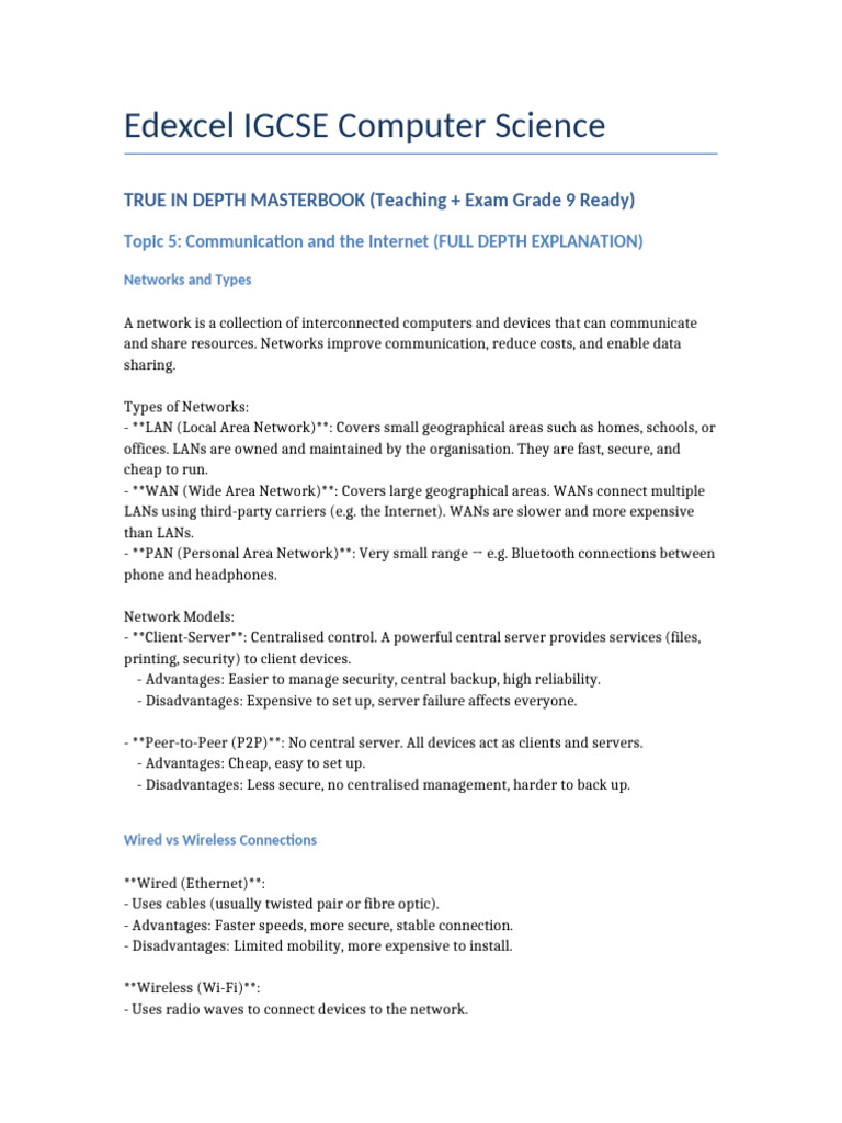Edexcel Igcse Computer Science True In Depth Masterbook Part3 Pdf