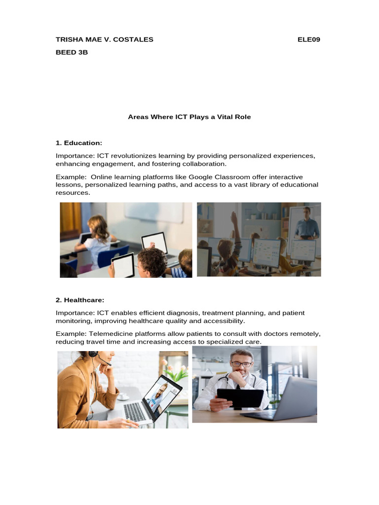 Vital ICT Roles in Key Sectors | PDF | Information And Communications ...