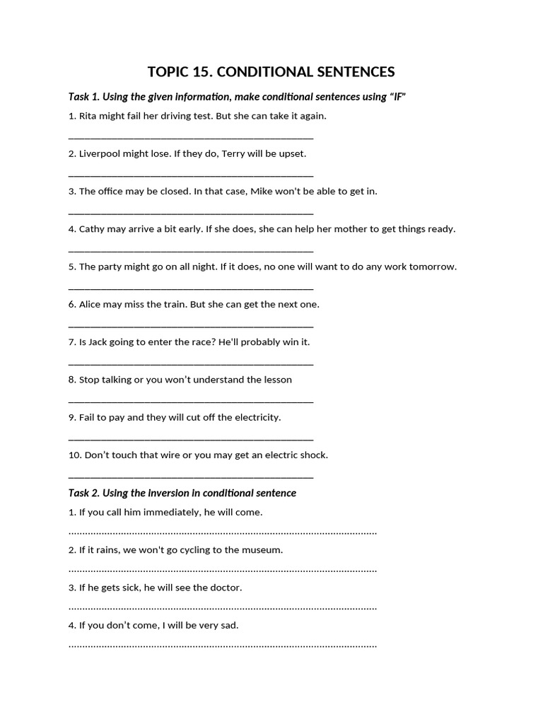Topic 15. Conditional Sentences | PDF