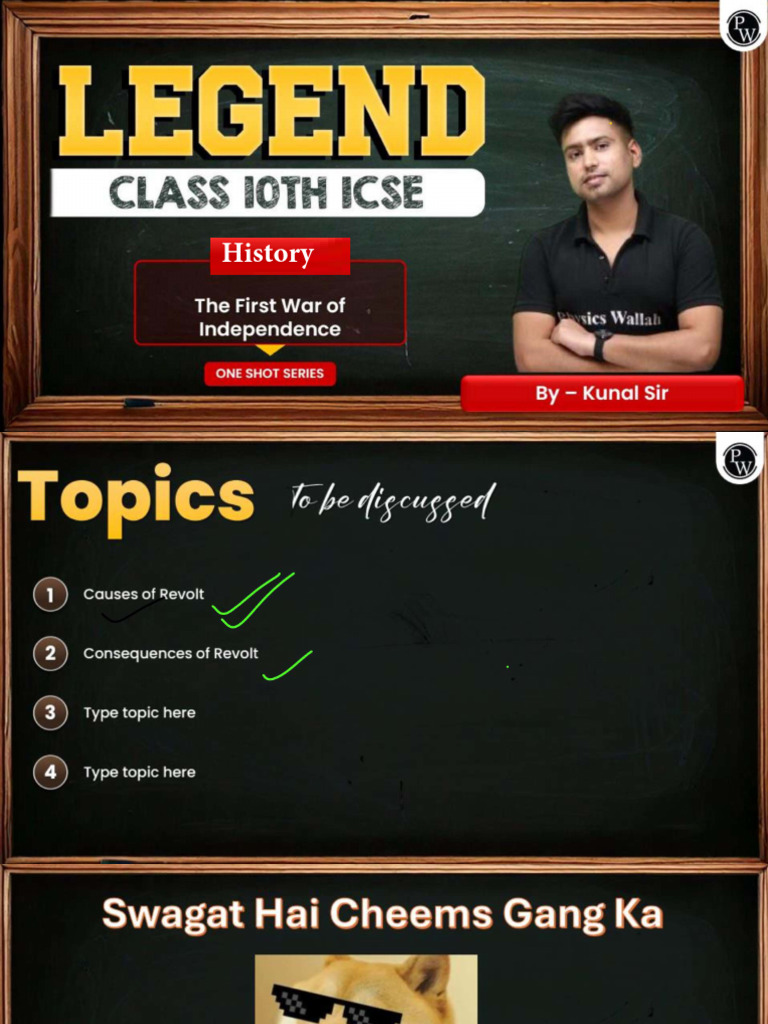 History - The First War of Independence - Class Notes - Legend 2025 | PDF